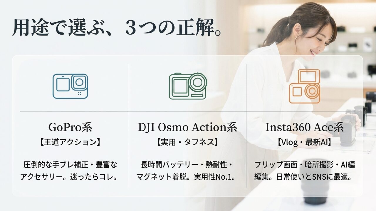 GoProみたいなカメラおすすめ比較！失敗しない選び方と違い - SnapGadget